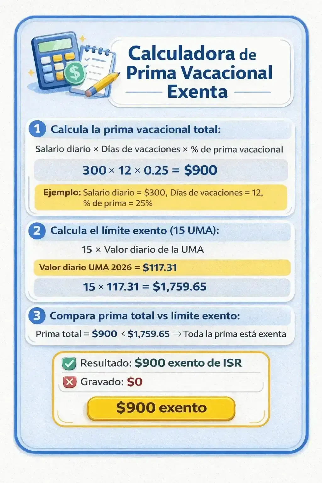 Qué es la Prima Vacacional Exenta | México 2026